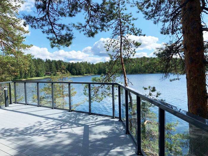 Kokolasikaiteet Tolpattomat lasikaiteet alumiinilasikaiteet